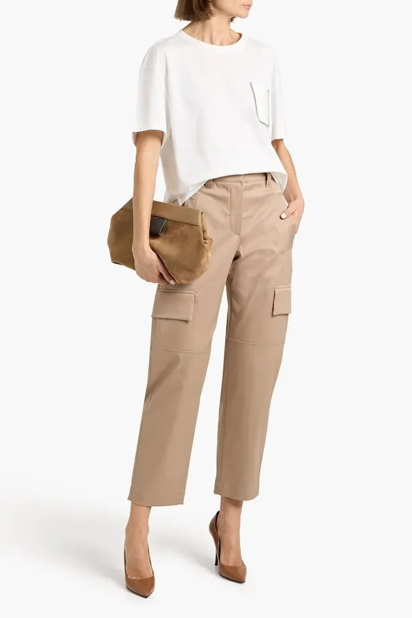 Brunello Cucinelli Cotton-blend Twill Cargo Pants - Sand