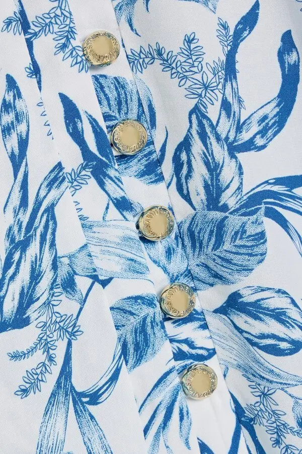 Melissa Odabash Edith Printed Voile Kaftan - Blue