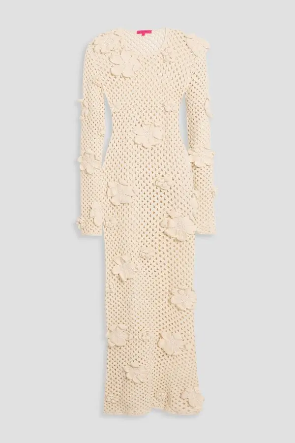 THE ELDER STATESMAN Crocheted Cotton Maxi Dress