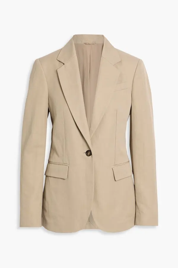 Brunello Cucinelli Cotton And Linen-blend Twill Blazer - Sand