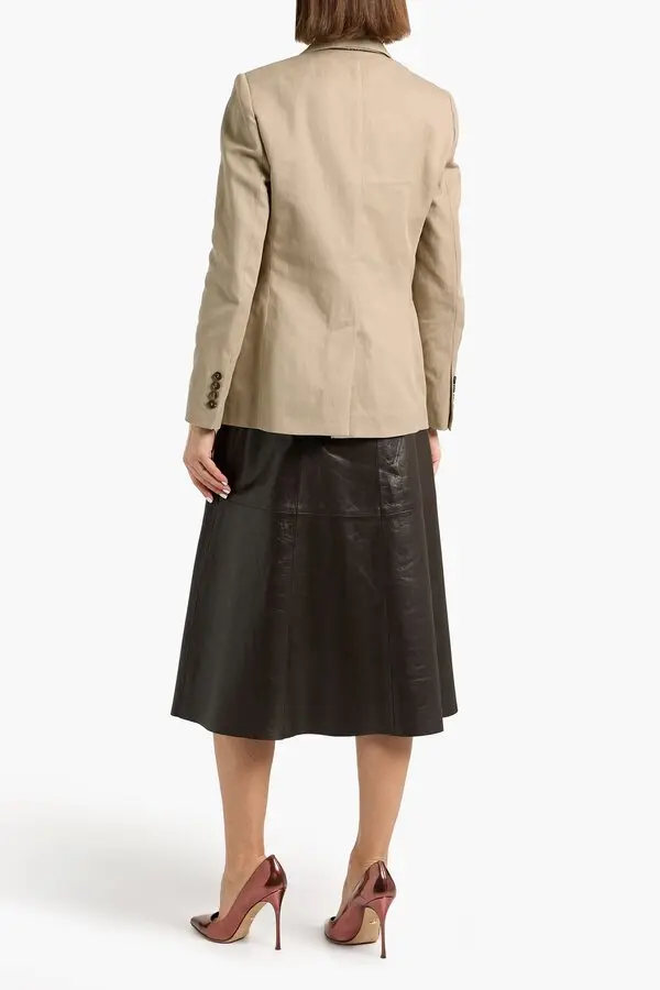 Brunello Cucinelli Cotton And Linen-blend Twill Blazer - Sand