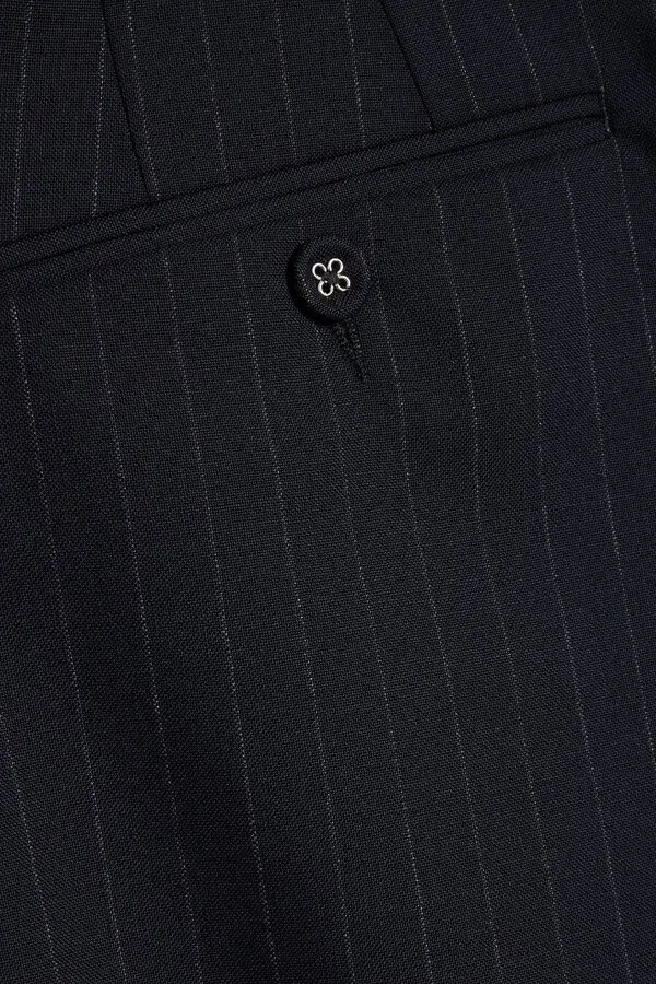 Officine Générale Pierre Pinstriped Wool Pants With Detachable Belt