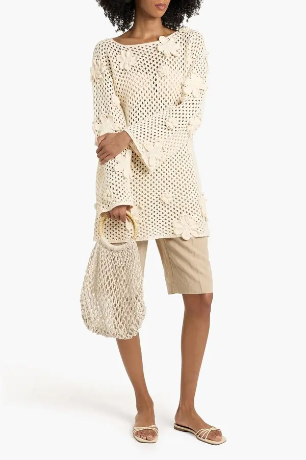 THE ELDER STATESMAN Crocheted Cotton Tunic