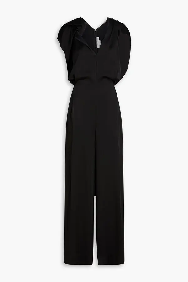 Victoria Beckham Satin-crepe Wide-leg Jumpsuit - Black