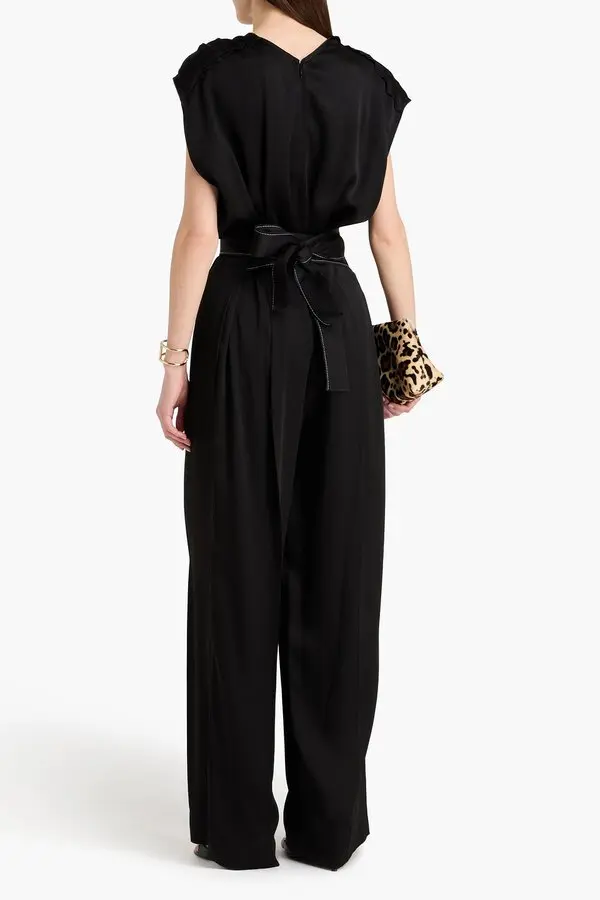 Victoria Beckham Satin-crepe Wide-leg Jumpsuit