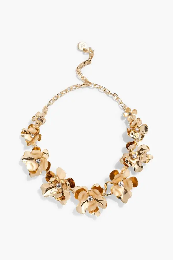 Carolina Herrera Crystal Embellished Necklace - Gold
