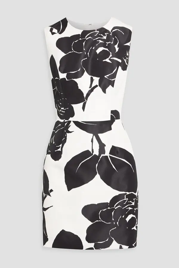 Carolina Herrera Floral-print Faille Mini Dress - White
