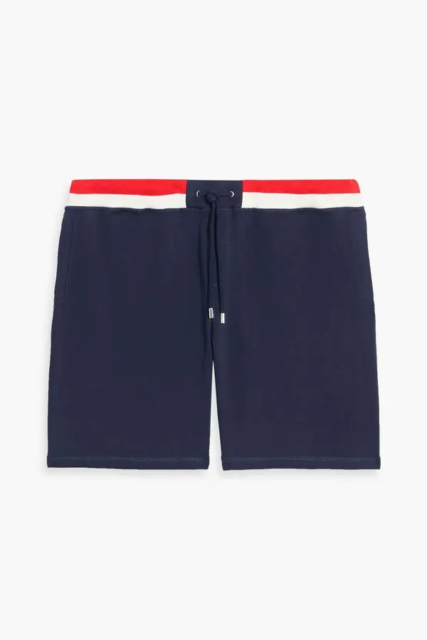 Orlebar Brown Afador Striped Cotton-terry Shorts - Navy