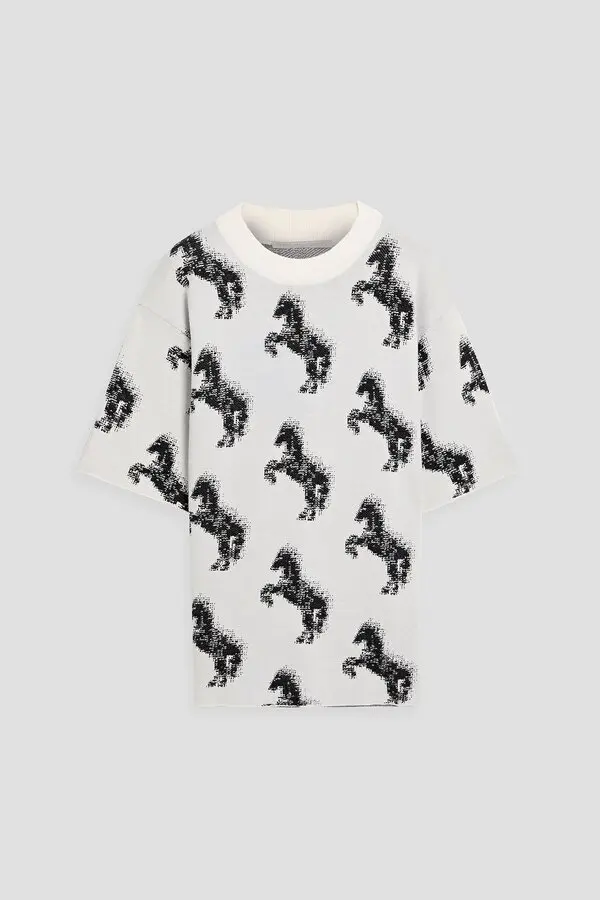 Stella McCartney Jacquard-knit T-shirt - Off-white
