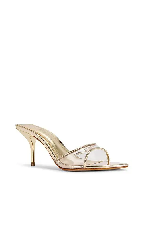 Schutz Elodie Vinyl Stiletto Sandal Metallic Gold