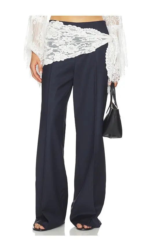 Sea Fiora Tropical Wool Pants - Navy