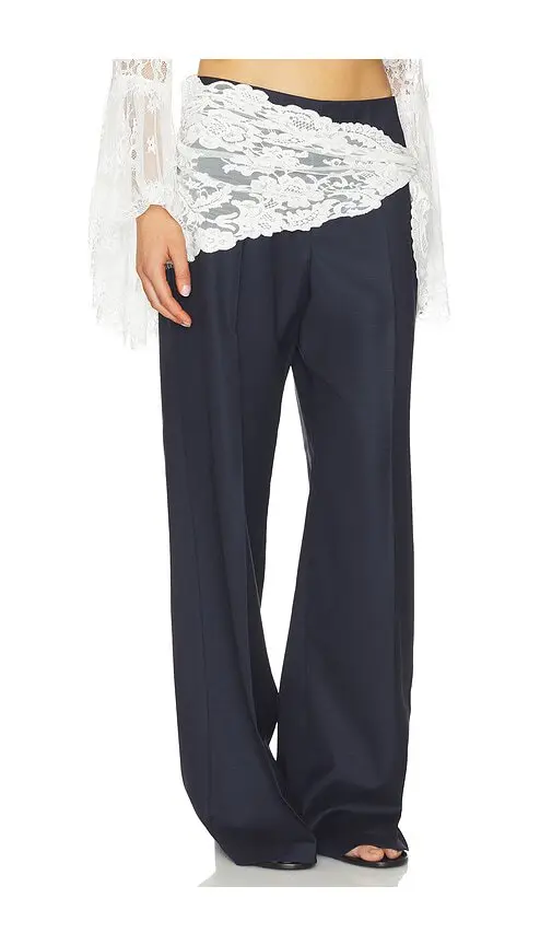 Sea Fiora Tropical Wool Pants - Navy