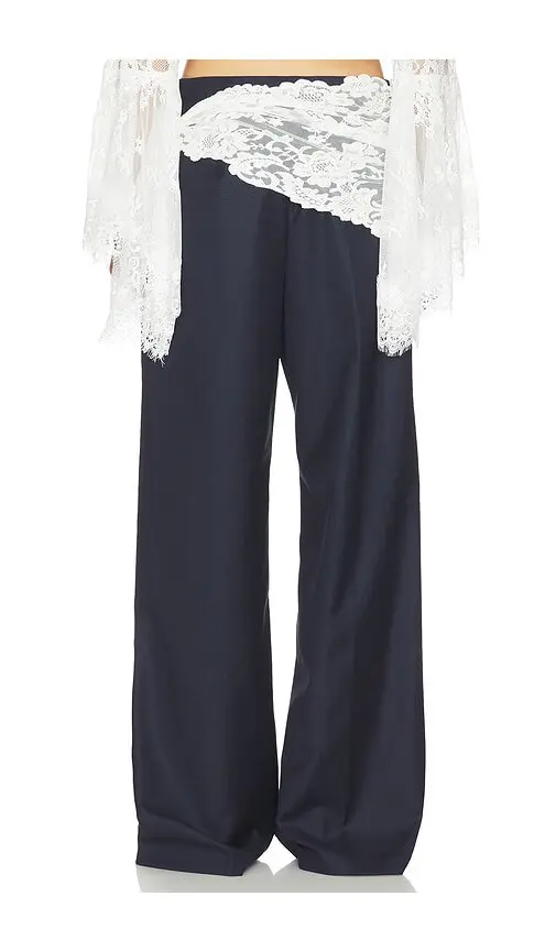 Sea Fiora Tropical Wool Pants - Navy