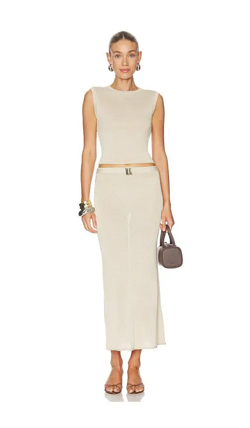 LA PORTE Willa Knit Tank Top - Champagne