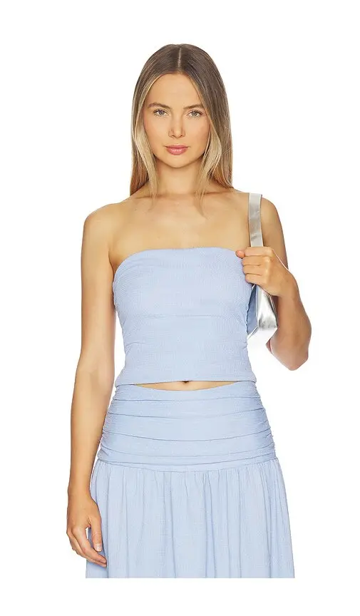 Minkpink Luna Strapless Top - Powder Blue