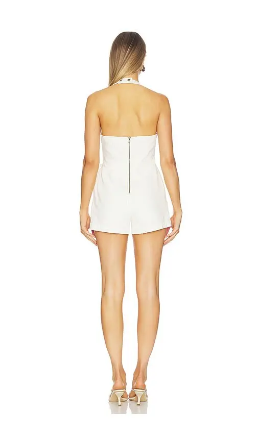 Minkpink Cove Denim Halter Playsuit