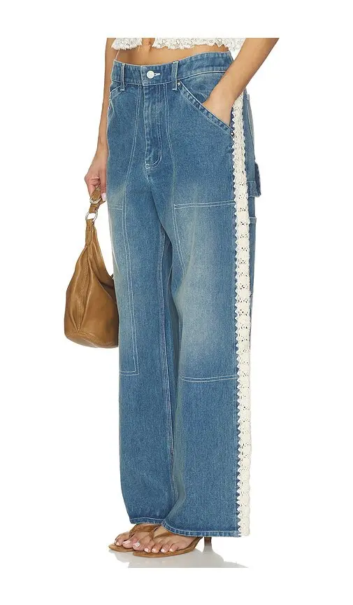 Sea Stasia Denim Jeans With Macrame Trim