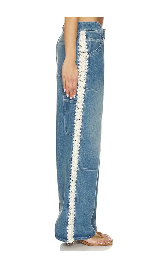 Sea Stasia Denim Jeans With Macrame Trim