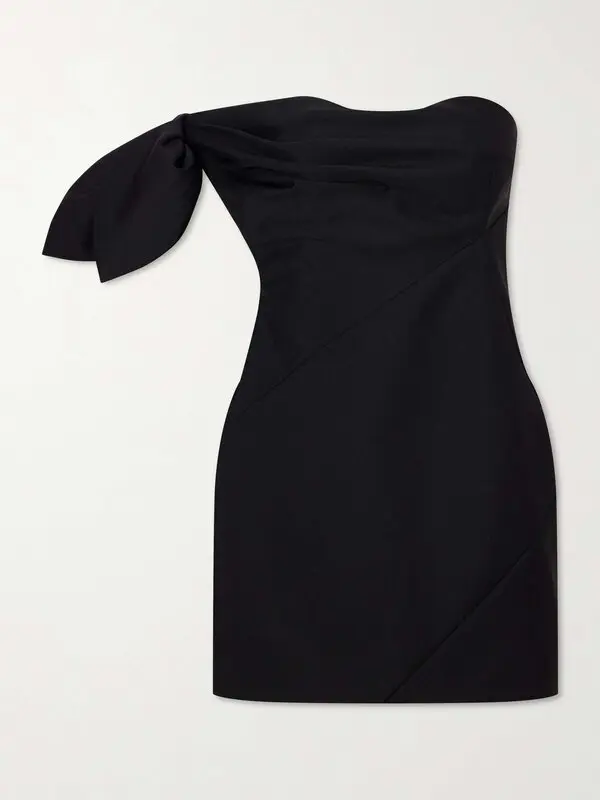 Givenchy Bow-detailed Wool And Mohair-blend Mini Dress