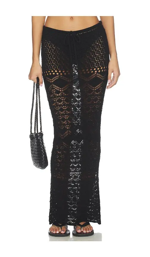 MORE TO COME Maria Crochet Maxi Skirt - Black