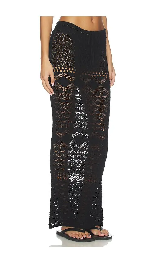 MORE TO COME Maria Crochet Maxi Skirt - Black