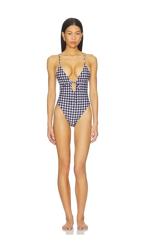 MORE TO COME Bellie One Piece - Black & White Gingham