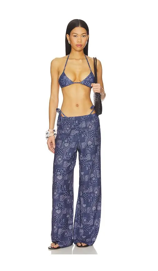 Superdown Amadee Tie Bikini Top Bandana Print