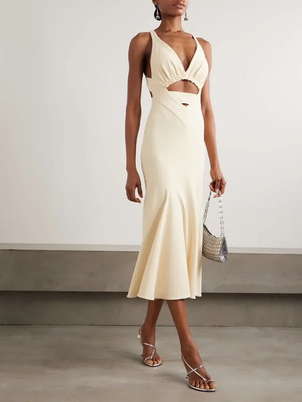 Rabanne Cutout Crepe Midi Dress