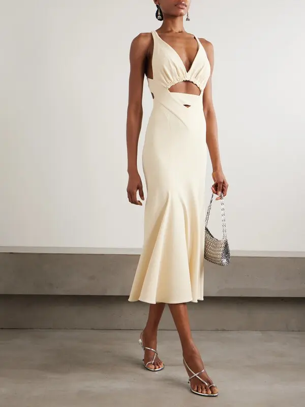 Rabanne Cutout Crepe Midi Dress