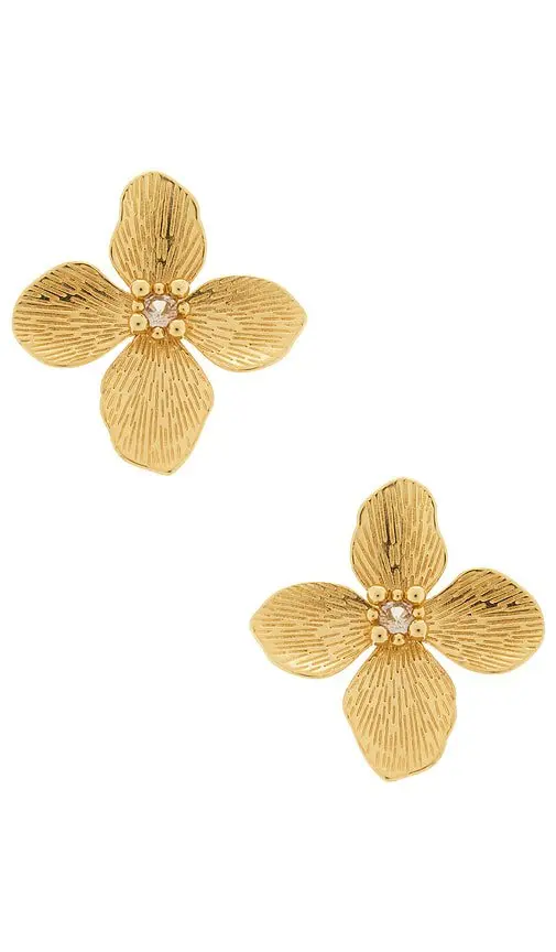 NATALIE B JEWELRY Flora Stud Earring - Gold