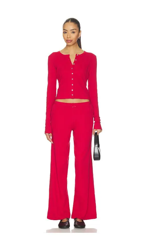RAT BOI Pointelle Cardigan - Cherry