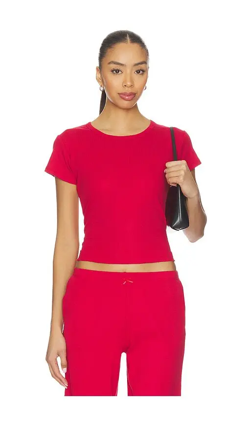 RAT BOI Pointelle Perfect Tee - Cherry