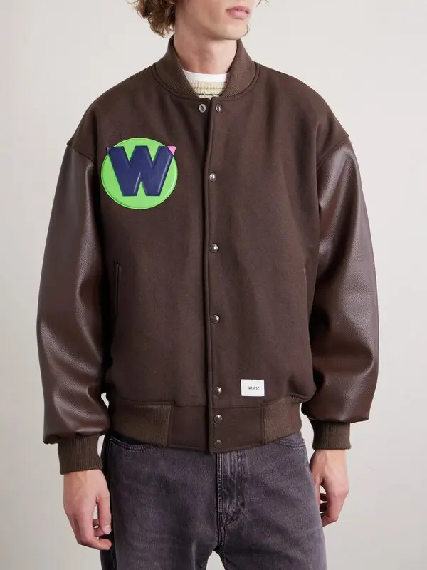 WTAPS Logo-appliquéd Panelled Jacket - Brown