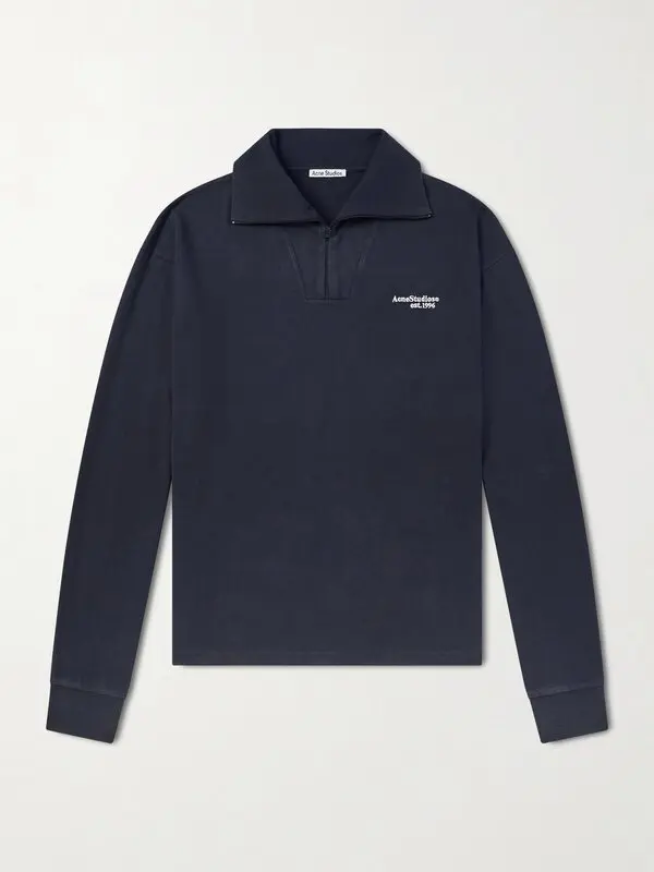 Acne Studios Logo-embroidered Half-zip Sweater