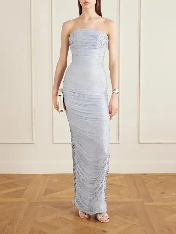 MARMAR HALIM Strapless Ruched Gown