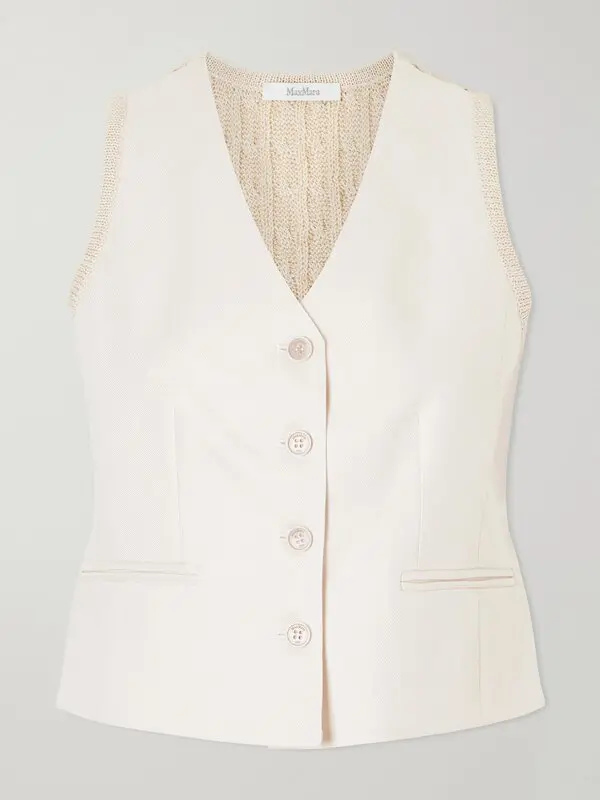 Max Mara Calibri Cable-knit Linen Vest - Neutrals