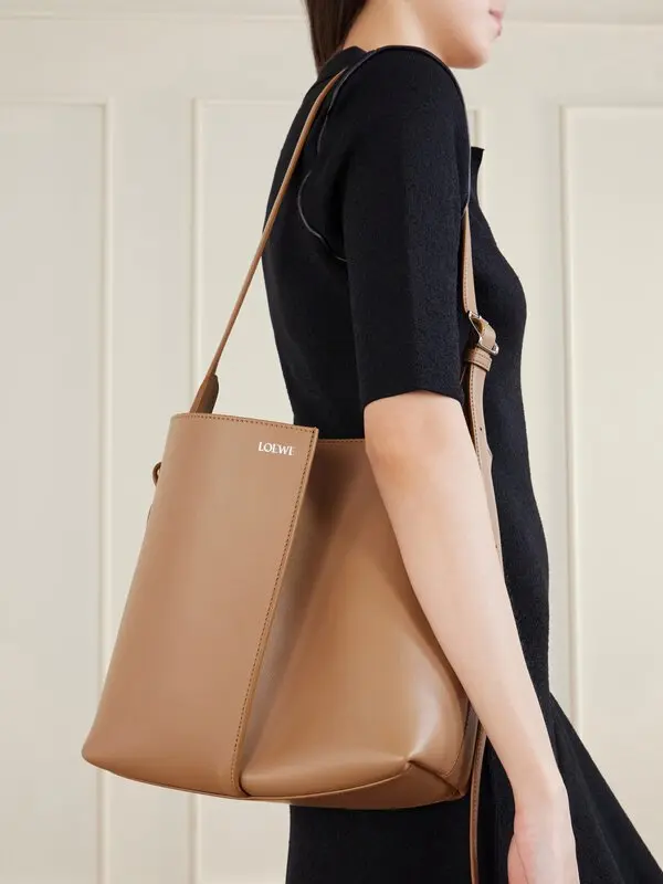 Loewe Bilbao Medium Pleated Leather Shoulder Bag - Brown