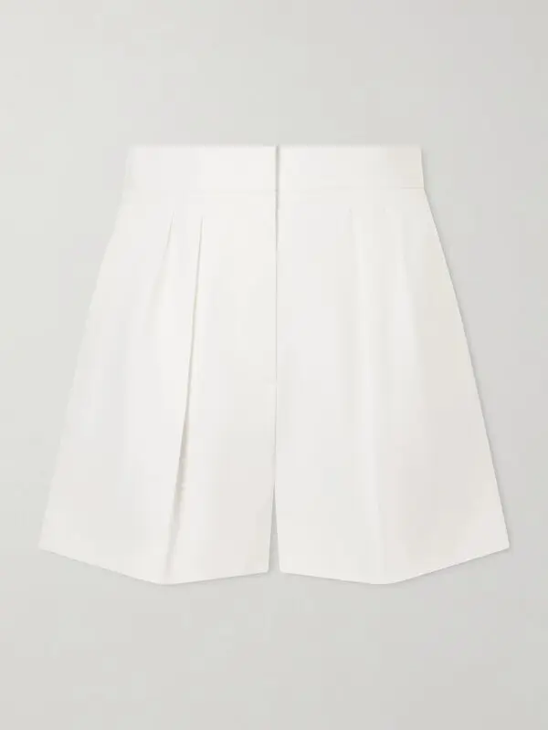 Max Mara Pleated Cotton-blend Tailored Shorts