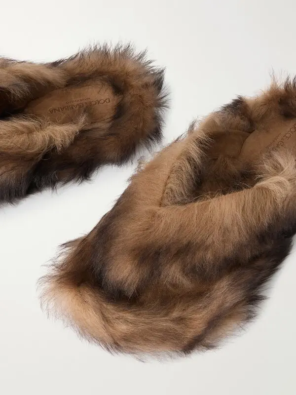 Dolce & Gabbana Shearling Slides