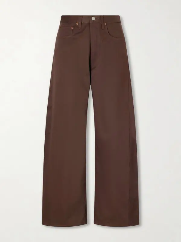 SSSTEIN High-rise Wide-leg Cotton Trousers