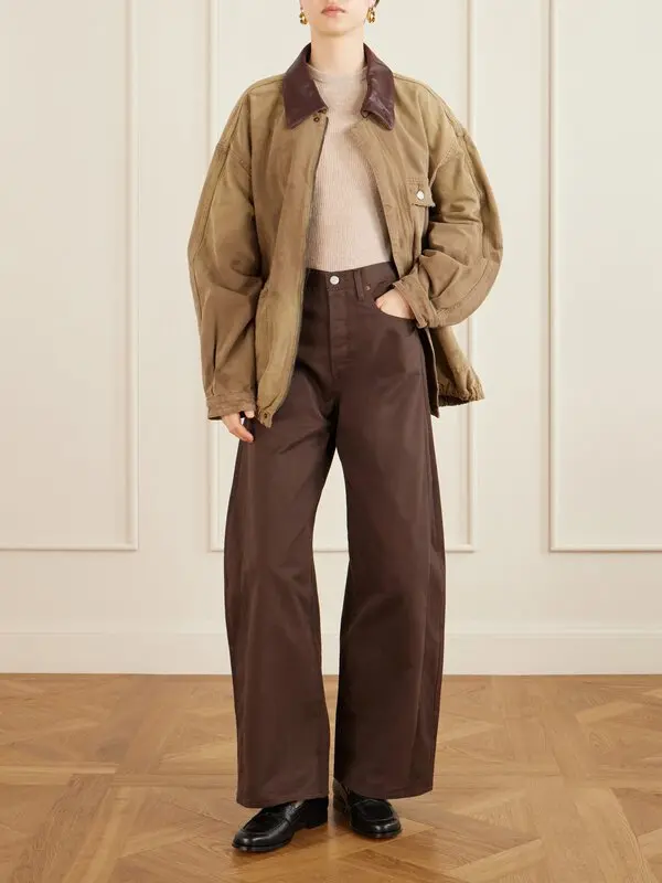 SSSTEIN High-rise Wide-leg Cotton Trousers