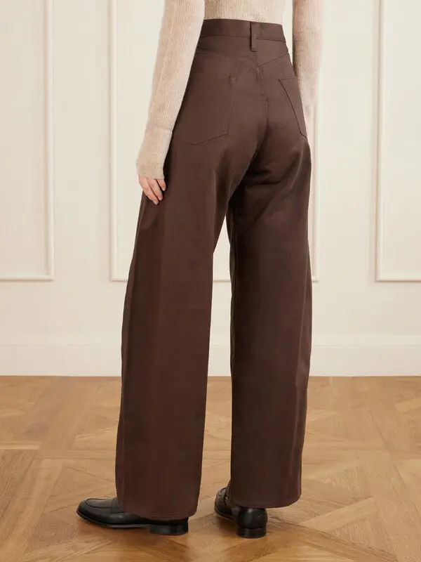 SSSTEIN High-rise Wide-leg Cotton Trousers