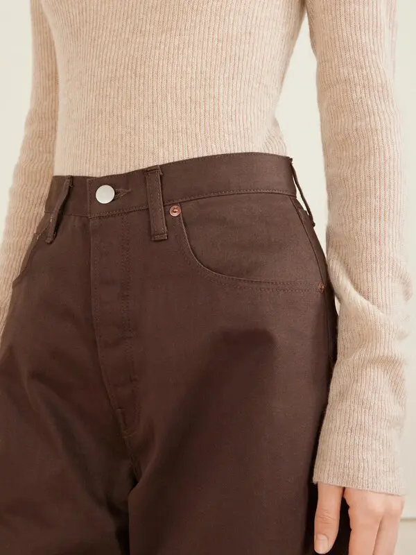 SSSTEIN High-rise Wide-leg Cotton Trousers