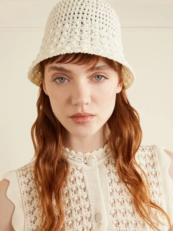 ERES Carats Crocheted Sun Hat - Neutrals