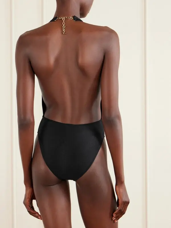 Saint Laurent Gathered Halterneck Swimsuit