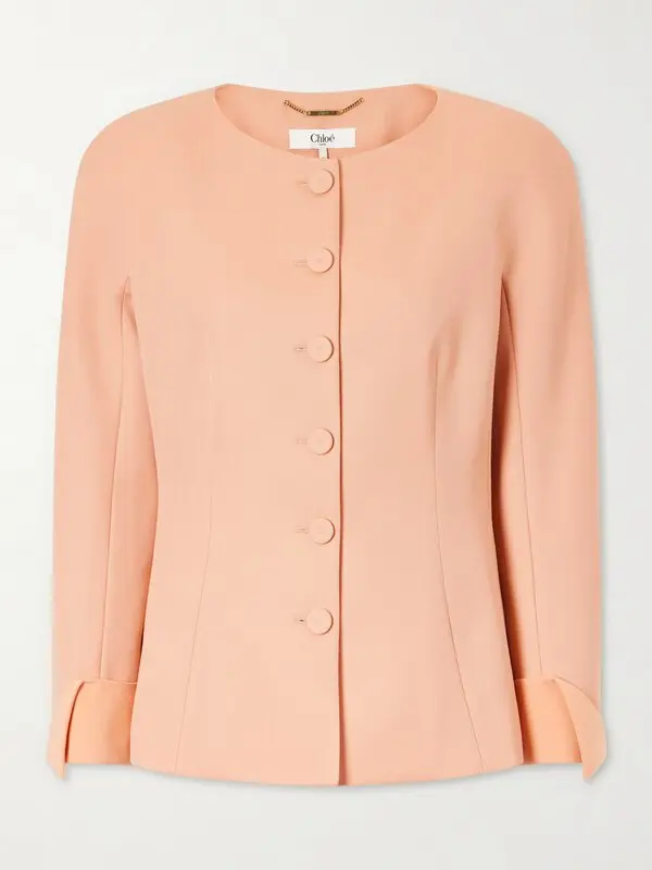 Chloé Wool-crepe Jacket - Pink