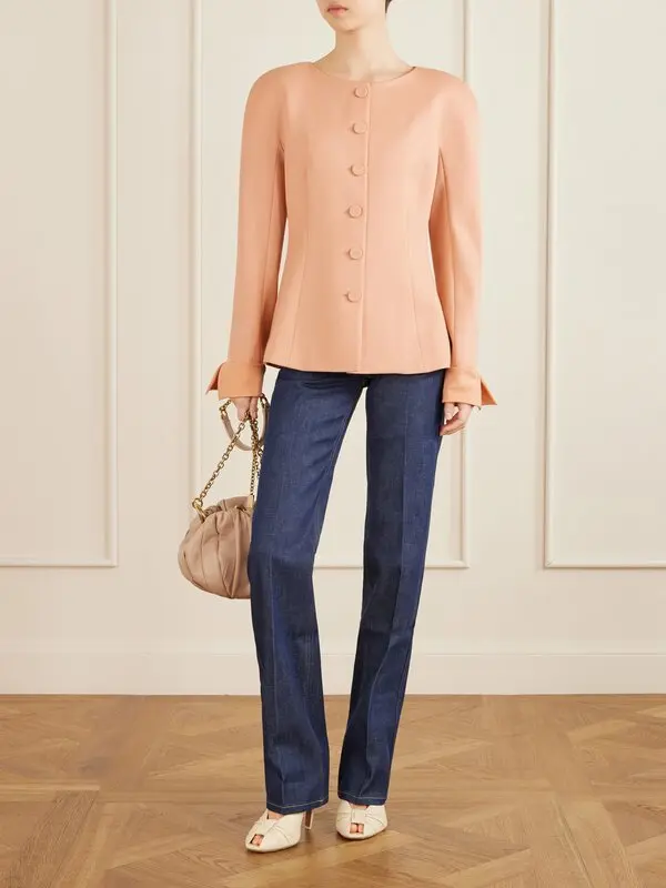 Chloé Wool-crepe Jacket - Pink