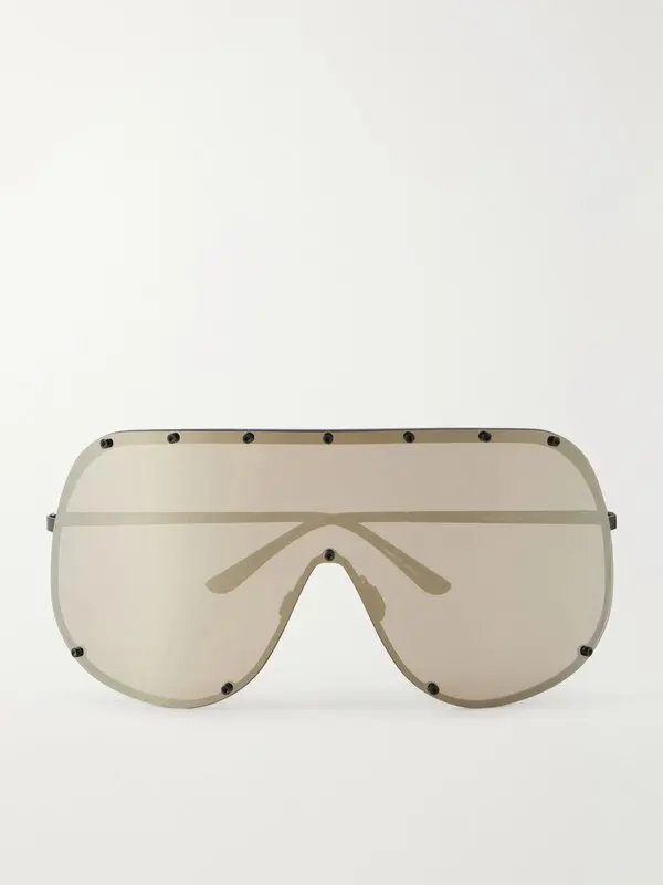Rick Owens Shield Aviator-style Stainless Steel Sunglasses