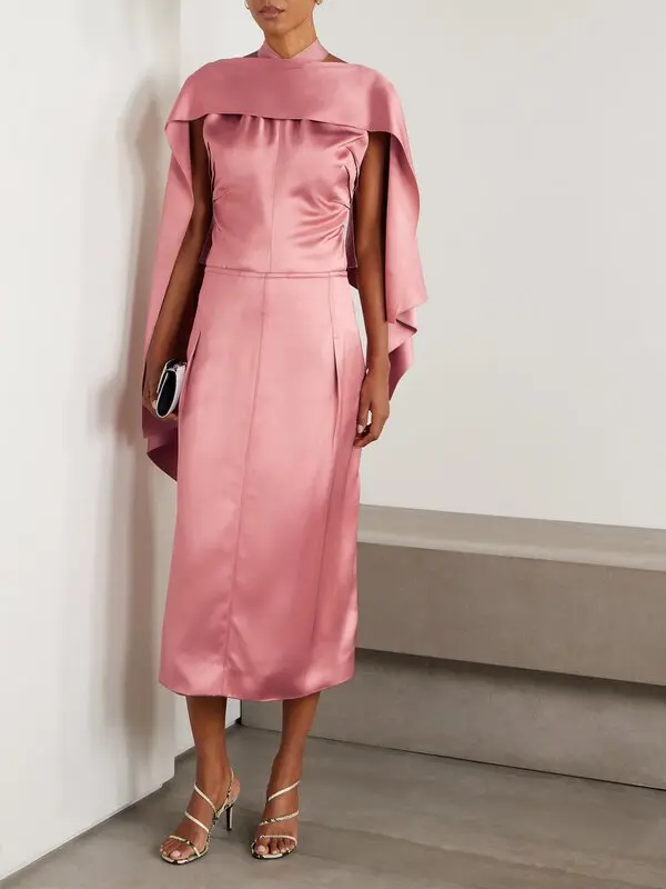 LANVIN Scarf-detailed Draped Satin Top