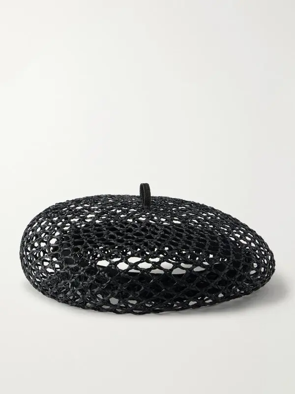 GIGI BURRIS MILLINERY Coco Open-knit Straw Beret